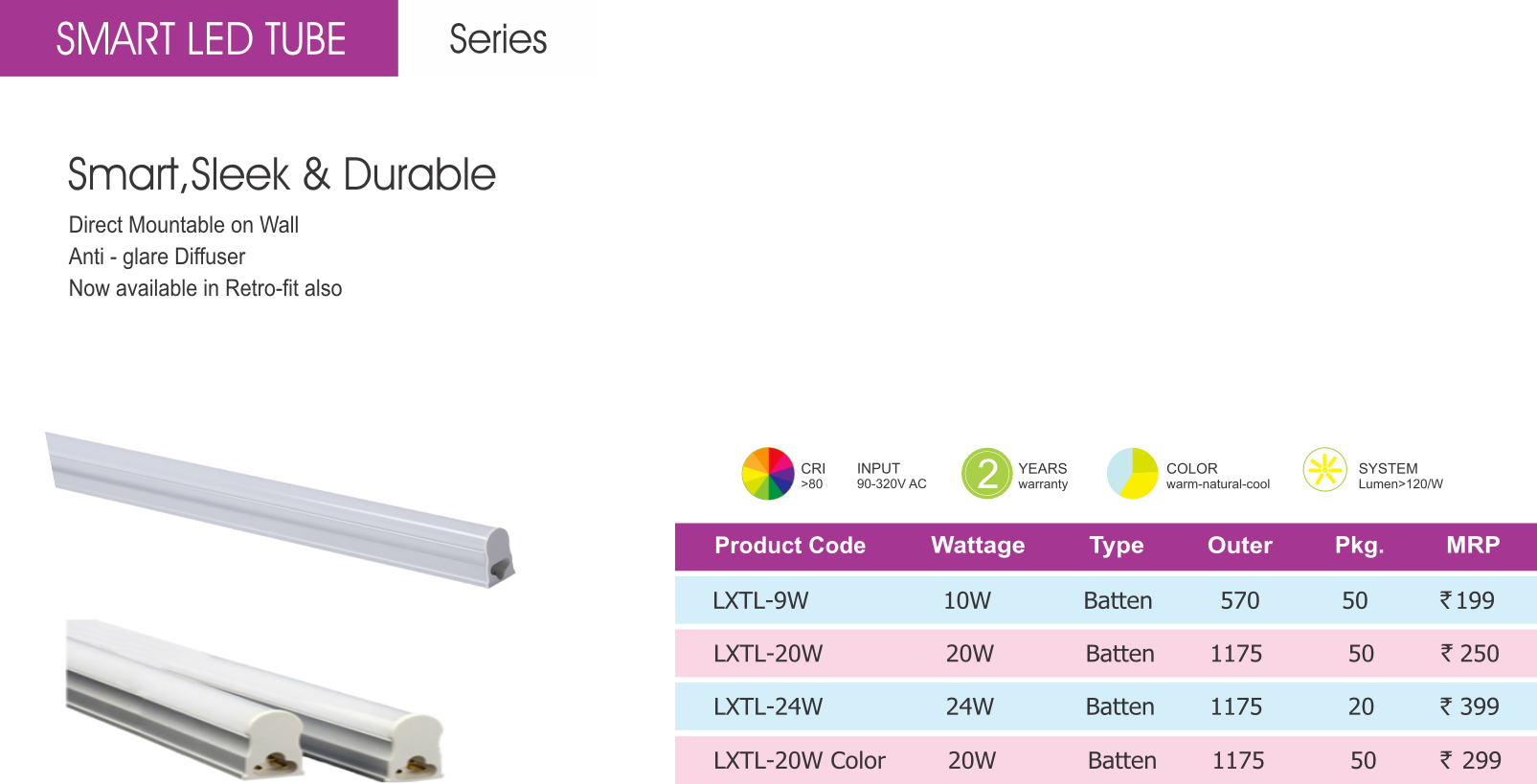 SMART LED TUBE – LUMINEXA LIGHTING PRIVATE LIMITED